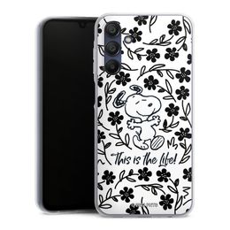 DeinDesign Galaxy A15 Handy Silikon H&uuml;lle Case transparent Handyh&uuml;lle Peanuts Flowers Snoopy Silikon Case