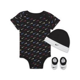 Jordan Baby 3-Piece Swoosh Boxed Set dreiteiliges Bodysuit-Set für Babys - Schwarz
