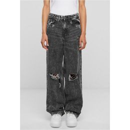 Urban Classics Funktionshose Ladies Distressed 90's Wide Leg Denim Pants Damen Jeans