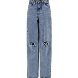 Urban Classics Funktionshose Ladies Distressed 90's Wide Leg Denim Pants Damen Jeans