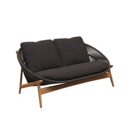 Gloster BORA 2-Sitzer Sofa Teak/Outdoorstoff wetterfestem Korbgeflecht