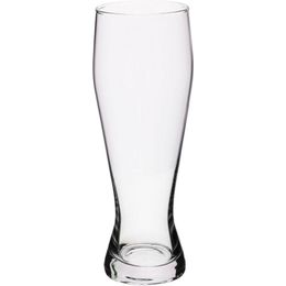Van Well Bierglas Weizenbierglas, Glas, 0,3 L, geeicht, spülmaschinenfest, Gastronomiequalität, 6-tlg., weiß