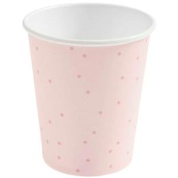 Rico Design Pappbecher PUNKTE 8-teilig in puder pink