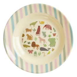 Rice Melamin Kinderteller Sweet Jungle Print, Mehrfarbig, Rund, Ø 22 cm