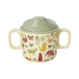 Rice Melamin Babybecher in Crème Sweet Jungle Print, Crème- 250 ml Ø 7 cm, H:6 cm