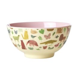 Rice Melamin Schüssel Sweet Jungle Print, Pink - Medium - 700 ml Ø 15 cm, H:7 cm