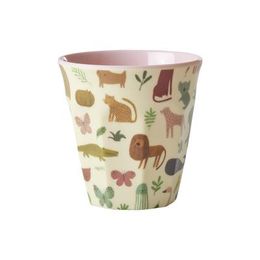 Rice Melamin Kinderbecher Sweet Jungle Print, Pink - Medium - 250 ml Ø 9 cm, H:9 cm