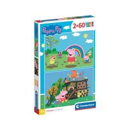 Clementoni Supercolor - Peppa Pig, Puzzle 2x 20 Teile Teile: 40 (2x 20) Altersangabe: ab 4 Jahren