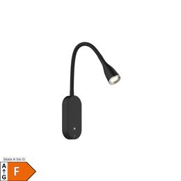 kalb LED Bettleuchte Tulipano II 4.5W Leseleuchte USB Bettlampe Ladestation schwarz