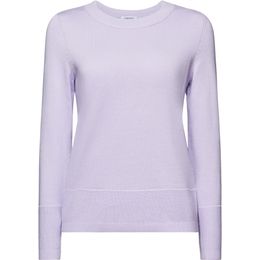 Esprit Pullover, Baumwolle, Rippbündchen für Damen, lila, XL