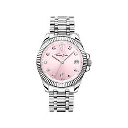 Thomas Sabo Damenuhr Divine Pink mit weißen Steinen silberfarben