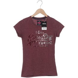 Superdry Damen T-Shirt, bordeaux, Gr. 34