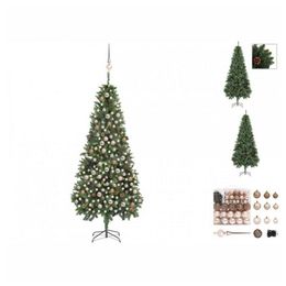vidaXL Künstlicher Weihnachtsbaum Künstlicher Weihnachtsbaum mit LEDs Kugeln Zapfen 210 cm
