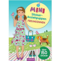 Ars Edition Mini-Sticker-Anziehpuppen - Freundinnen, Kartoniert (TB)