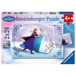 RAVENSBURGER VERLAG Ravensburger Kinderpuzzle - 09115 Schwestern für immer - Puzzle für Kinder ab 4 Jahren, Disney Frozen Puzzle mit 2x24 Teilen