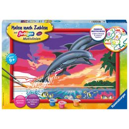 RAVENSBURGER VERLAG Ravensburger Malen nach Zahlen 28907 - Welt der Delfine - Kinder ab 9 Jahren