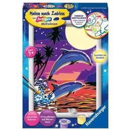 RAVENSBURGER VERLAG Ravensburger Malen nach Zahlen 27845 - Delfine - Kinder ab 7 Jahren