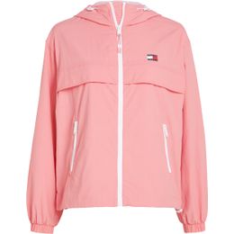 Tommy Jeans Windbreaker, Kapuze, Reißverschlusstaschen, für Damen, pink, S