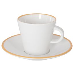 Gimex Espressoset Linea Line 2-teilig, weiß/gold