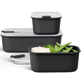 Mepal Vorratsdosenset EasyClip 3-teilig (2x 700 ml + 1500 ml), nordic black