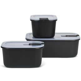 Mepal Vorratsdosenset EasyClip 3-teilig (2x 450 ml + 1000 ml), nordic black