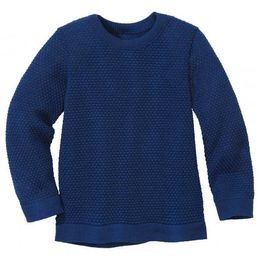 Disana - Kid's Wabenstrick-Pullover - Wollpullover Gr 86/92 blau