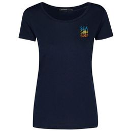 Greenbomb - Women's Lifestyle Sea Sun Surf Loves - T-Shirts - T-Shirt Gr XS blau