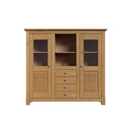 Home Affaire Buffet Rauna Aus massiver Kiefer, Türen mit Glaseinsätzen, beige