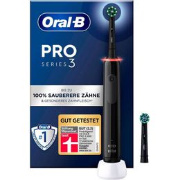 Oral-B Elektrische Zahnbürste Pro 3 3000, Aufsteckbürsten: 2 St., 3 Putzmodi, schwarz