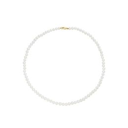 Firetti Perlenkette Schmuck Geschenk Gold 375 Halsschmuck Halskette Perle, Made in Germany - mit Süßwasserzuchtperle, gelb|goldfarben|weiß