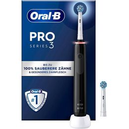 Oral-B Elektrische Zahnbürste 3 3000, Aufsteckbürsten: 2 St., 3 Putzmodi, schwarz
