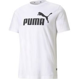 Puma® T-Shirt "ESS Logo Tee", Baumwolle, Logo-Print, für Herren, weiß, XXL