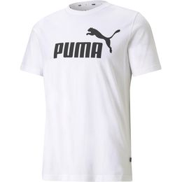 Puma® T-Shirt "ESS Logo Tee", Baumwolle, Logo-Print, für Herren, weiß, XL