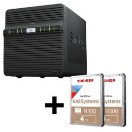 Synology DiskStation DS423 4 Einschübe NAS-Server Leergehäuse + 2x Toshiba N300 SATA 3.5" HDD 4TB bulk Festplatte