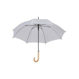 Livepac Office Stockregenschirm Automatik-Regenschirm mit Holzgriff und Holzspitzen / Farbe: weiß