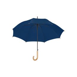 Livepac Office Stockregenschirm Automatik-Regenschirm mit Holzgriff und Holzspitzen / Farbe: dunkelbla