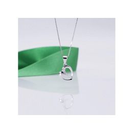 ELLAWIL Herzkette Damen Mädchen Silberkette Halskette mit Herz Anhänger Strasssteinchen (Sterling Silber 925
