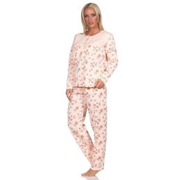 EloModa Pyjama Damen Winter Pyjama Thermo zweiteiliger Schlafanzug