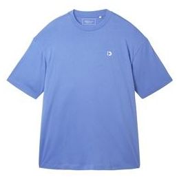 Tom Tailor DENIM Herren Oversized T-Shirt, blau, Logo Print, Gr. XL