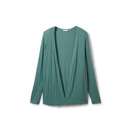 Tom Tailor Damen Plus - Basic Cardigan, grün, Uni, Gr. 46