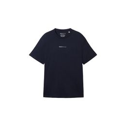 Tom Tailor Denim Herren T-Shirt mit Bio-Baumwolle, blau, Uni, Gr. XXL