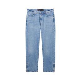 Tom Tailor Denim Herren Loose Straight Jeans mit recycelter Baumwolle, blau, Uni, Gr. 32/36