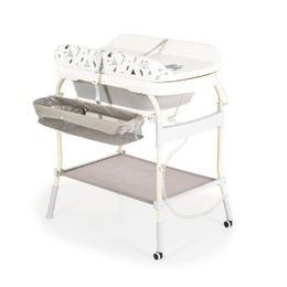 Cangaroo Babybadewanne Wickeltisch 2 in 1 Garda Thermometer R&auml;der Wickelauflage grau