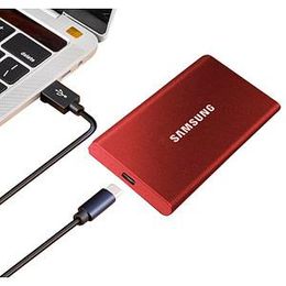 Samsung Portable T7 500 GB externe SSD-Festplatte metallicrot