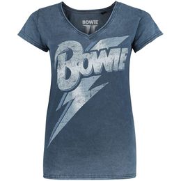 David Bowie Lightning Bolt T-Shirt blau in L