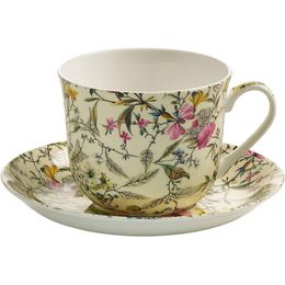 Maxwell & Williams MAXWELL & WILLIAMS Frühstückstasse mit Untertasse "Kilburn Summer Blossom", mehrfarbig