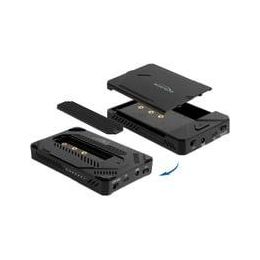 Delock USB Type-C Geh&auml;use f&uuml;r 1 x M.2 NVMe SSD + 1 x 2.5" SATA SSD / HDD, Laufwerksgeh&auml;use schwarz, mit Klon Funktion