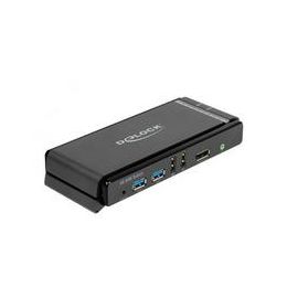 Delock DisplayPort 1.4 KVM Switch, 8K 60Hz, USB 3.2 Gen 1, Audio, KVM-Switch grau/schwarz