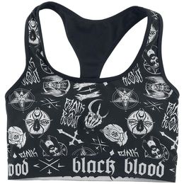 Black Blood by Gothicana Bikinioberteil mit Okkulten Symbolen Bikini-Oberteil schwarz in L