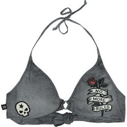 Rock Rebel by EMP Bikini Top With Old Skool Prints Bikini-Oberteil dunkelgrau schwarz in L